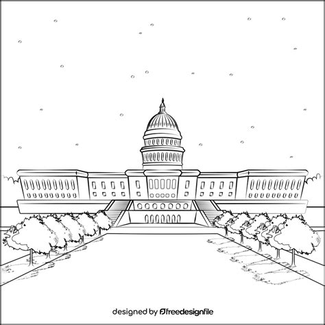 Capitol Hill Black And White Vector Free Download