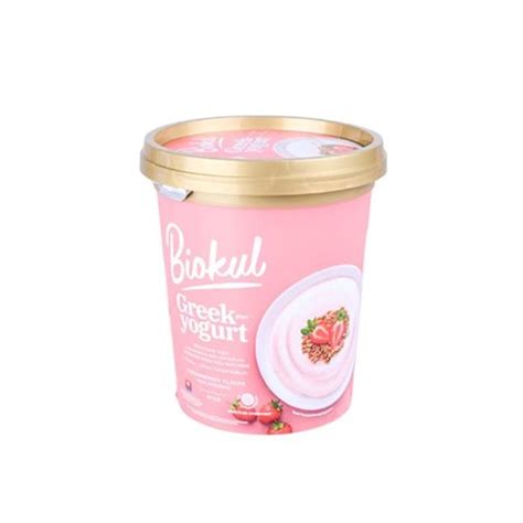 Jual Biokul Greek Yogurt Plainhoney Strawberry 473 Gr Strawberry