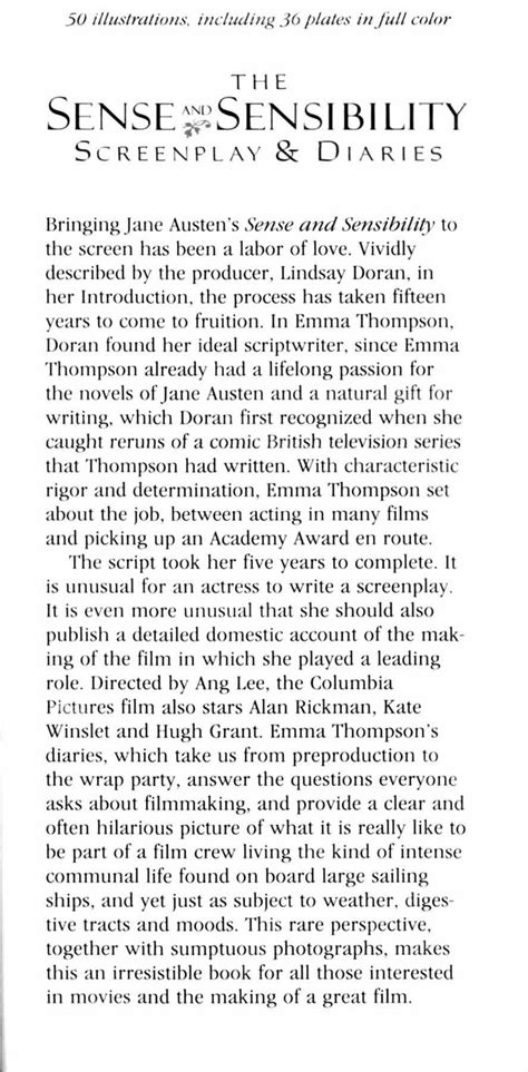 Solution Emma Thompson Clive Coote Lindsay Doran The Sense And Sensibility Screenplay Diaries