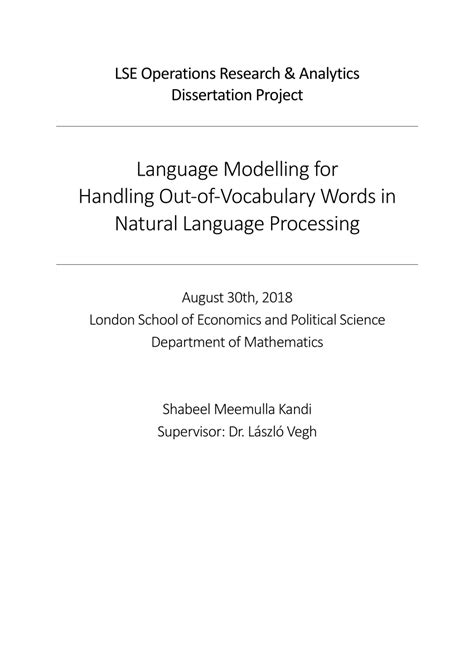 pdf language modelling for handling out of vocabulary words in
