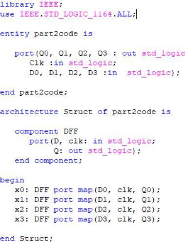 solved fix the vhdl code for the 4 bit register using d flip