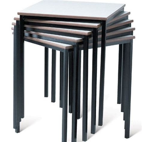 Spiral Stacking Scholar Classroom Desks Sturdy Durable Frame Square Rectangle Laminate Tops