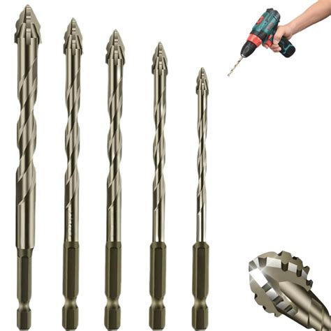 Set Of 3 Tungsten Carbide Eccentric Drill Bits Multifunction Four Edged