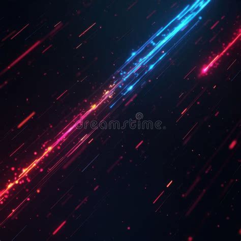 Dynamic Data Flow Visualization With Red And Blue Light Trails Stock Illustration Illustration