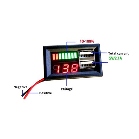 Dl Usb 02 자동차 12v 배터리 전압 전원 디스플레이 미터 헤드 통합 듀얼 Usb 출력 5v2a 전압 변환