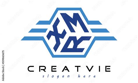 Xmr Three Letter Geometrical Wings Logo Design Vector Template