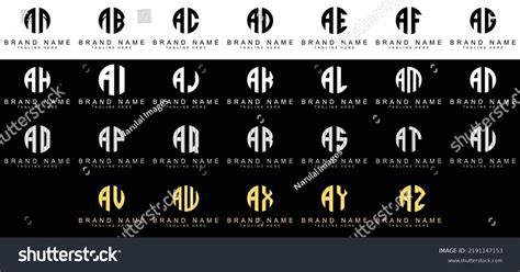 Aa Ab Ac Ad Ae Afag Stock Vector Royalty Free Shutterstock