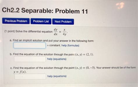 solved ch2 2 separable problem 11 previous problem problem