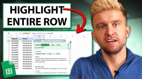 Highlighting Entire Rows With Conditional Formatting | Google Sheets - YouTube
