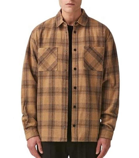 Wholesale Beige Cotton Flannel Shirt Manufacturer Usa