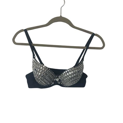 Size 36 Black Sequin Bra