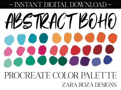 Abstract Boho Procreate Color Palette Graphic By ZaraRozaDesigns Creative Fabrica
