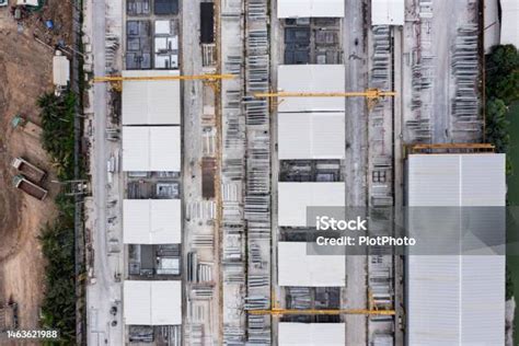 창고 공장의 건설 현장을 위한 프리캐스트 콘크리트 벽 패널의 공중 평면도 0명에 대한 스톡 사진 및 기타 이미지 0명 3차원 형태 개체 그룹 Istock