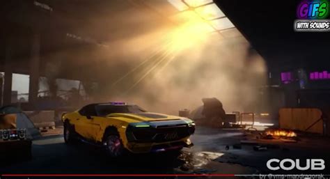 Cyberpunk Car Parked In A Garage Under Bridge With Sunset Cool Art