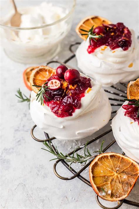 Cranberry Mini Pavlovas Meringue Nests Recipe Pavlova Recipe Pavlova Mini Pavlova