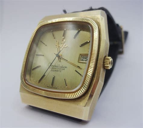 Late 1970s Omega Constellation Chronometer Gold Plated Quartz Gents