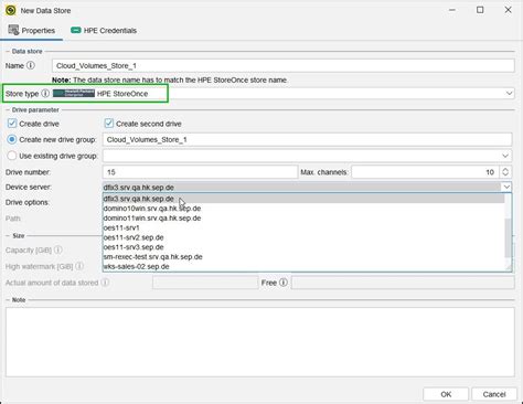 5 1 0 Backup To HPE Cloud Volumes SEPsesam