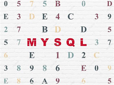 Software Concept Mysql On Wall Background Code Big White Photo And