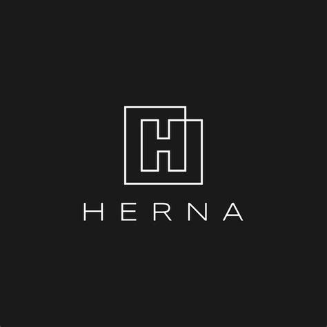 스퀘어 H 문자 초기 레터마크 연속 라인 블랙 로고 벡터 아이콘 그림에 흰색 윤곽선 프리미엄 벡터