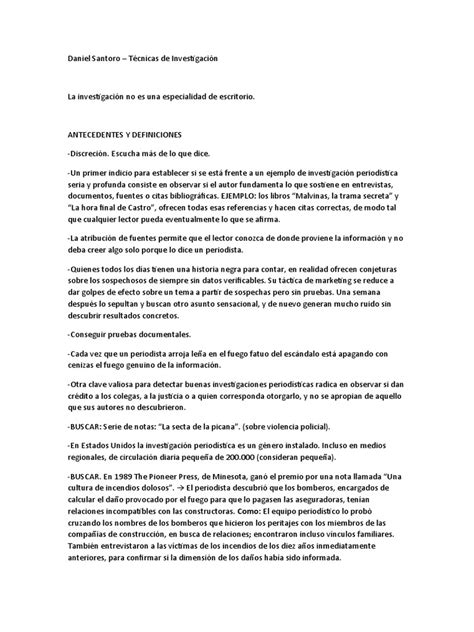 Daniel Santoro Tecnicas De Investigacion Pdf Información