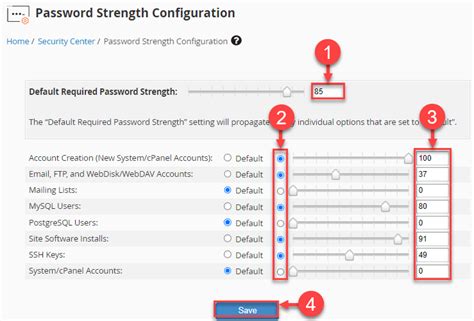 How To Set Password Strength For WHM And CPanel Users