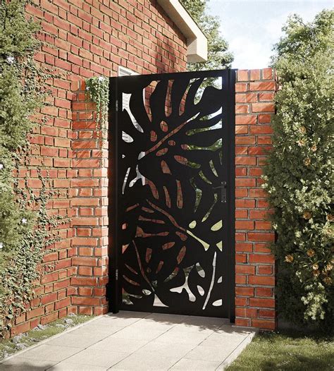 Metal Gate Monstera Design Garden Gate The Steel Gallery Leaf