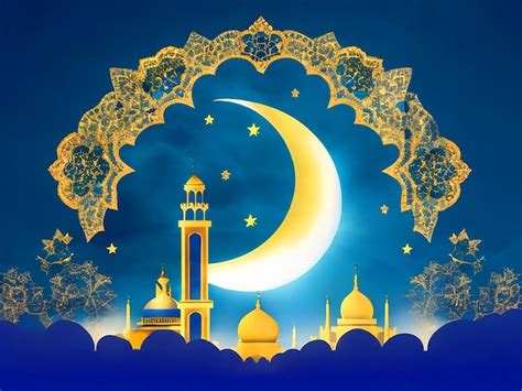 Premium Photo Islamic Ramadan Mubarak Design With Ramadan Moon Slamic