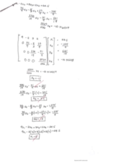 Solution Gauss Elimination Method Studypool