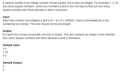 Solved A Square Number Is An Integer Number Whose Square Chegg Com
