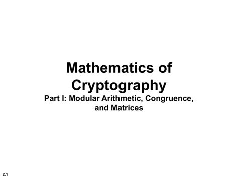 Mathematics Of Cryptography