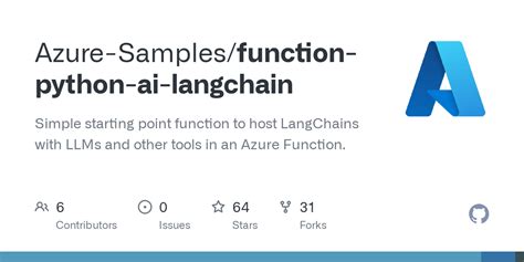 Github Azure Samplesfunction Python Ai Langchain Simple Starting Point Function To Host