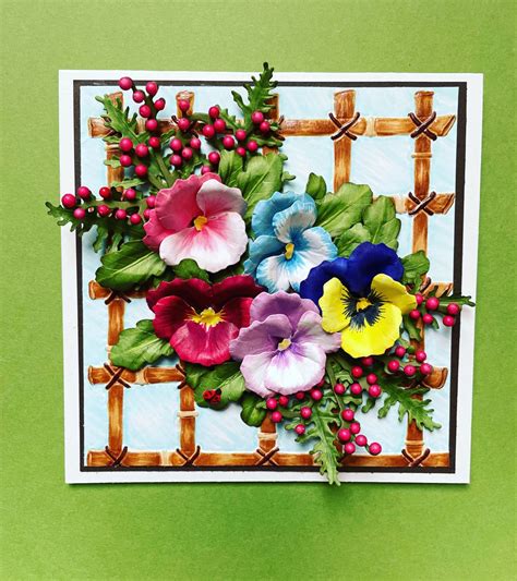 Pansies And Bamboo 3d Embossing Folder Card Design Pansies And Bamboo 3d Embossing Folder Card Design
