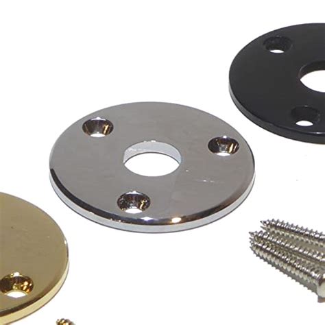 Flying V Electric Guitar Input Jack Socket Plate In Chrome Round Including Screws BigaMart