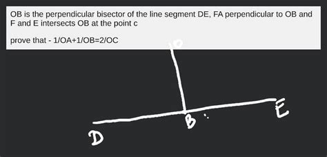 OB is the perpendicular bisector of the line segment DE, FA perpendicular..