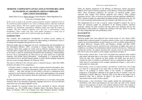 pdf semiotic complexity levels and activities related to statistical