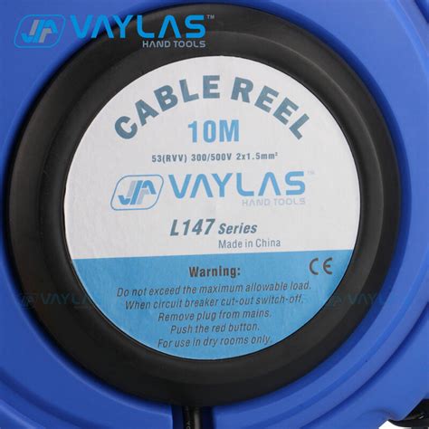 Vaylas 자동 10m 전기 케이블 릴 전원 공급 호스 릴 자동 개폐식 와이어 호스 텔레스코픽 케이블 드럼 저장 도구 도구 세트