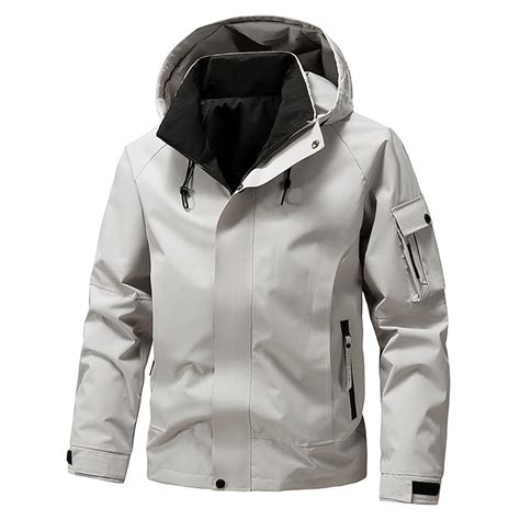 Zpanxa Heavy Duty Waterproof Work Jacket Hooded Rugged Raincoat With