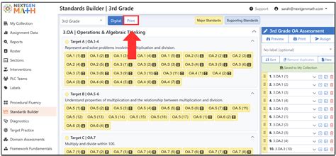 Same Questions For Print Assignment In Standards Builder Next Gen Math