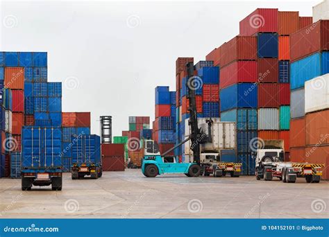 Forklift Handling Container Box Loading To Truck Stock Image Image Of Forklift Handling Container Box Loading To Truck Stock Image Image Of