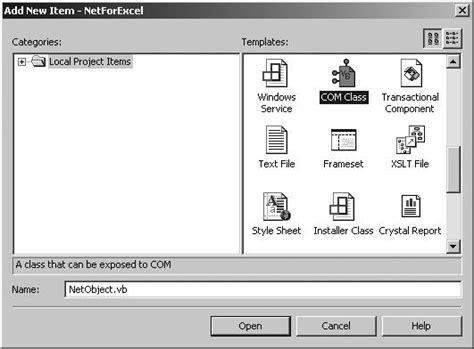 Create Net Components Excel 2003 Programming A Developers Notebook