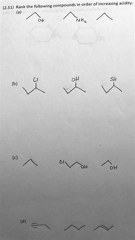 Solved 2 51 Rank The Following Compounds In Order Of Increasing