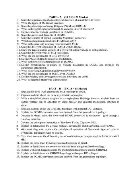 Mpc Model Important Questions Pdf Power Inverter Computer