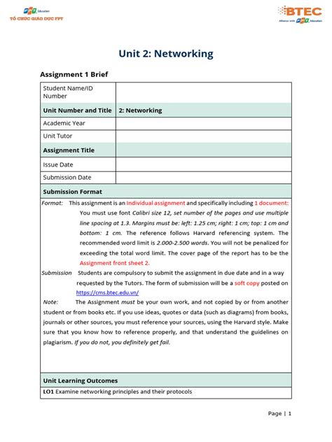 02 Networking Assignment 1 Brief Pdf Computer Network