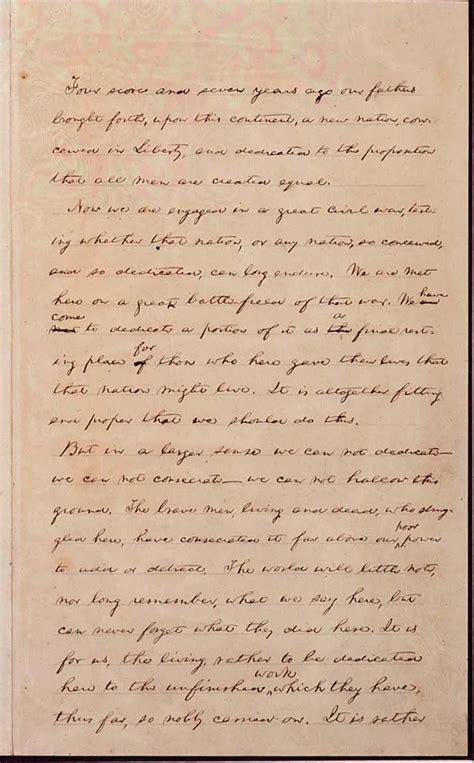 Versions Of The Gettysburg Address American Battlefield Trust