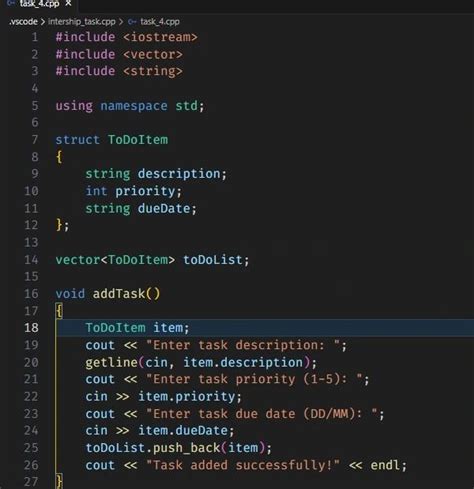 Chaitanya Chincholkar On Linkedin Cplusplus Todolist Projectmanagement Programing Intership