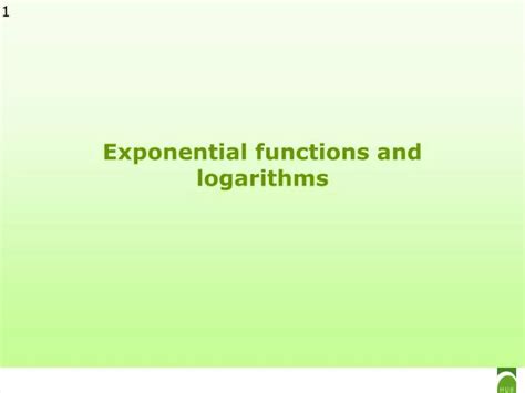 PPT Exponential Functions And Logarithms PowerPoint Presentation Free Download ID