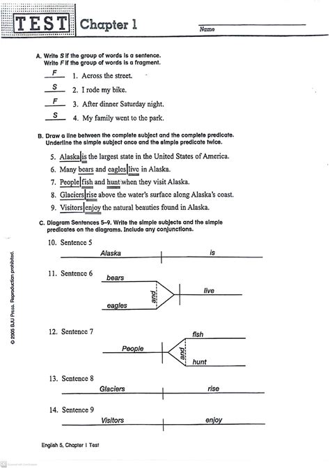 Bju English 5 Tests Answer Key 2nd Ed Learning Plus Ph