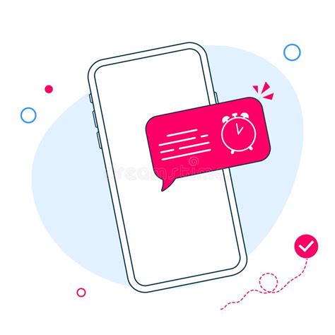 Mobile Alarm Clock Reminder Message Notice To Wake Up Vector