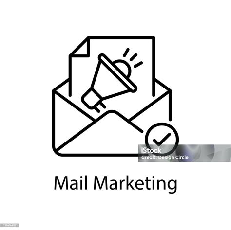 메일 승인된 벡터 개요 아이콘 디자인 일러스트레이션입니다 흰색 배경 Eps 10 파일에 웹 및 모바일 응용 프로그램 기호 갈고리 발톱에 대한 스톡 벡터 아트 및 기타 이미지