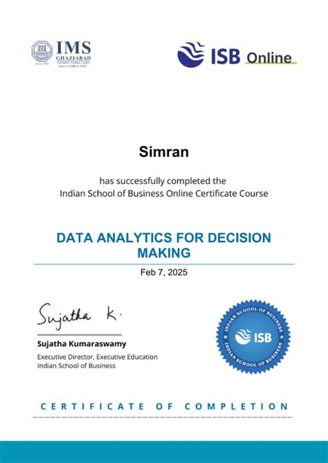Simran Gupta On Linkedin Dataanalytics Decisionmaking Isb Continuouslearning
